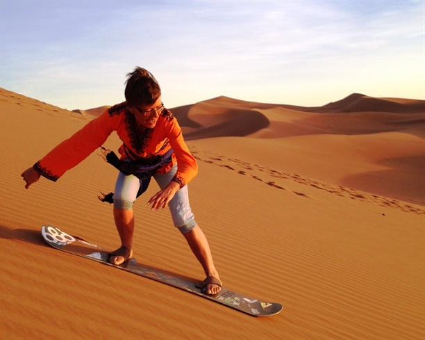 Excursion with sandboarding at the dunes of Chegaga